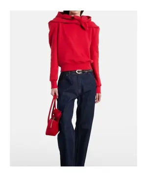 Magda Butrym Scarf-detail Cotton-blend Hoodie