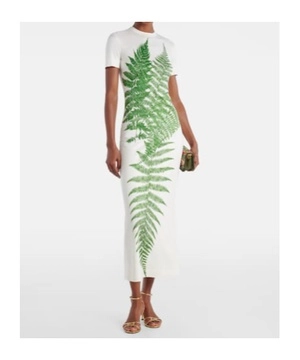 Oscar De La Renta Printed Jersey T-shirt Dress