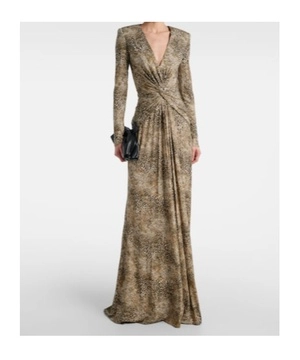 Elie Saab Animalier Printed Jersey Gown