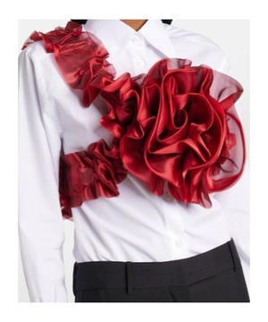 Comme Des Garçons Ruffled Floral Top