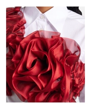 Comme Des Garçons Ruffled Floral Top