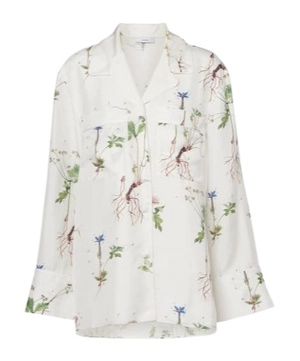 Erdem Floral Printed Silk Shirt - White
