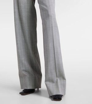 Stella McCartney Striped Wool Wide-leg Trousers