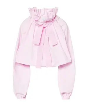 PATOU Iconic Bow-detailed Ruffled Blouse - Pink