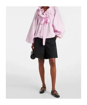 PATOU Iconic Bow-detailed Ruffled Blouse