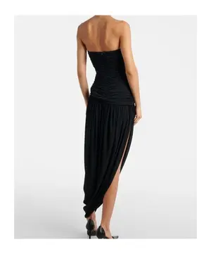 Magda Butrym Ruched Asymmetric Draped Midi Dress