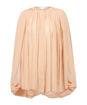 Stella McCartney Draped Silk Chiffon Blouse - Nude