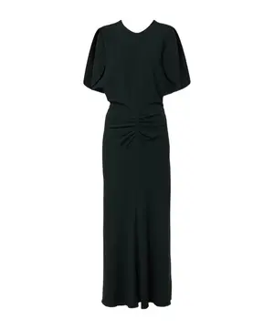 Victoria Beckham Gathered Midi Dress - Green