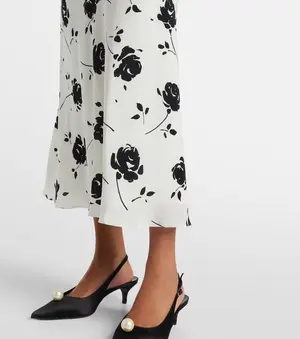 Alessandra Rich Floral Silk Midi Dress