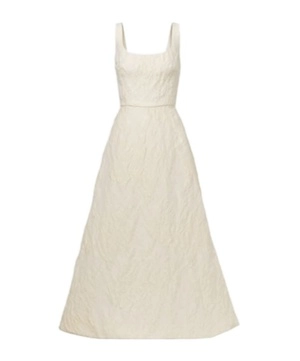 Monique Lhuillier Floral Jacquard Gown - Nude