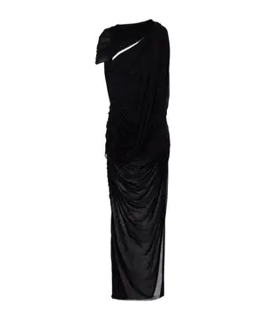 MUGLER Draped Back Knit Dress - Black