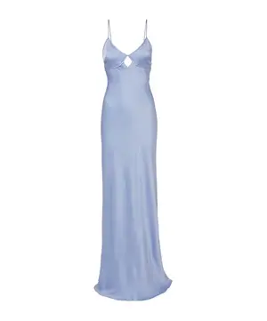 Victoria Beckham Cutout Satin Gown - Blue