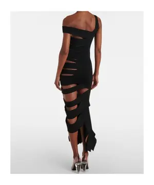 MUGLER Open-back One-shoulder Dress
