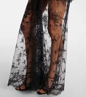 Alessandra Rich Lace Gown With Bow Detail