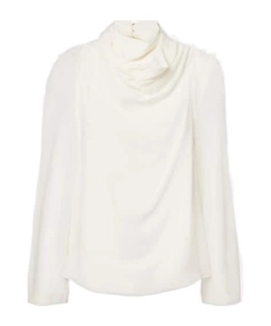 Altuzarra Cara Draped High-neck Silk Top - White