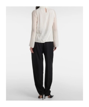 Altuzarra Cara Draped High-neck Silk Top