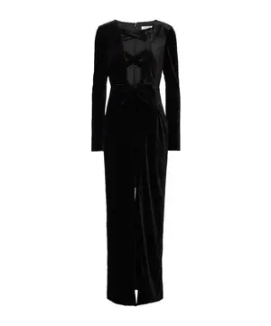 Alessandra Rich Velvet Maxi Dress - Black