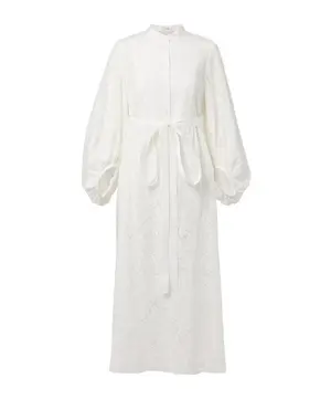 Erdem Embroidered Cotton Lace Midi Dress - White
