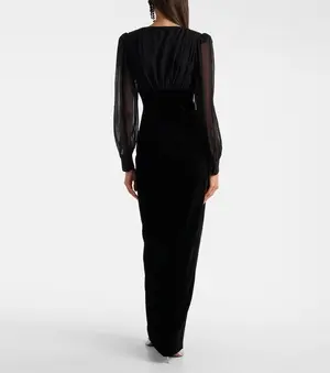 Alessandra Rich Velvet And Georgette Gown