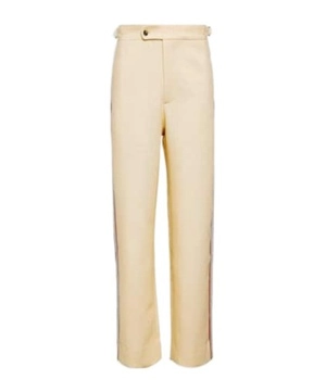 BODE Stria Beaded Cotton Straight Pants
