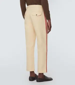 BODE Stria Beaded Cotton Straight Pants