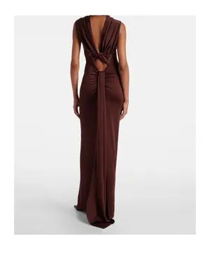 Victoria Beckham Sleeveless Draped Jersey Gown
