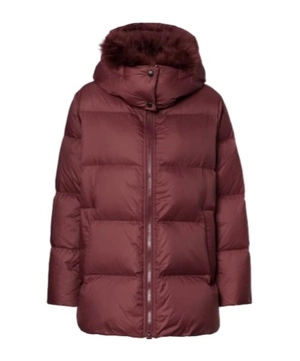 YVES SALOMON Warm Hooded Down Jacket - Red