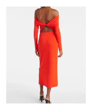 Ralph Lauren Off-shoulder Maxi Dress With Cutout Back - Red