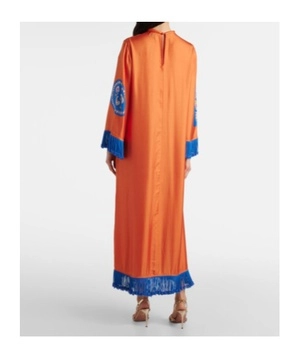 ALEMAIS Luis Silk Midi Dress With Tassel Hem