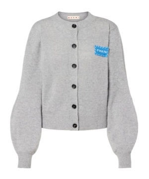 Marni Logo Cashmere Cardigan - Gray