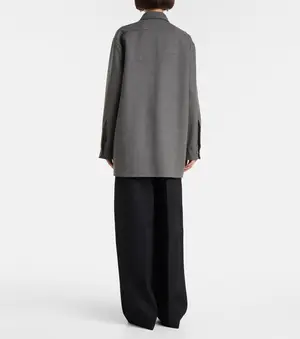 JIL SANDER Beaded Wool Canvas Shirt