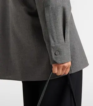 JIL SANDER Beaded Wool Canvas Shirt