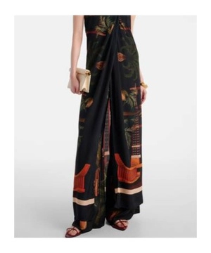 Johanna Ortiz Printed High-rise Silk Wide-leg Pants