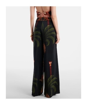 Johanna Ortiz Printed High-rise Silk Wide-leg Pants