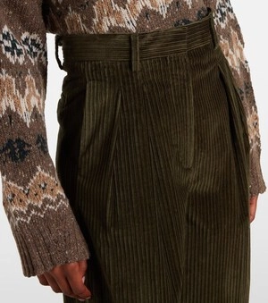 Altuzarra Dash Cotton Corduroy Barrel-leg Pants - Black
