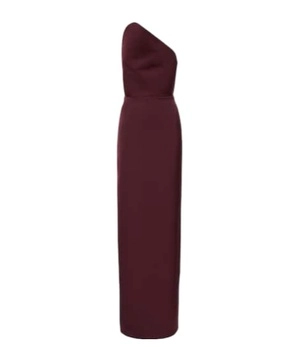 David Koma Asymmetric Satin Gown - Red