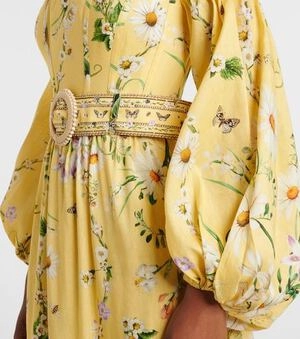 Camilla Floral Linen And Silk Corset Dress