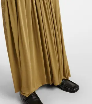JIL SANDER Shirred Plissé Maxi Dress