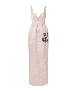 Erdem Embroidered Satin Gown - Pink