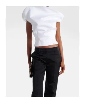 Magda Butrym Asymmetric Cotton Bustier Top