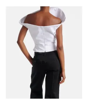 Magda Butrym Asymmetric Cotton Bustier Top