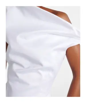 Magda Butrym Asymmetric Cotton Bustier Top