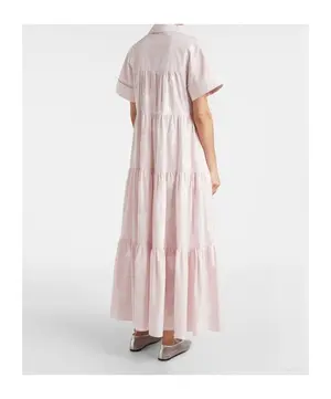 Erdem Embroidered Tiered Shirt Dress - Pink