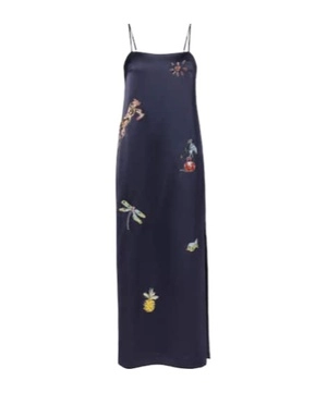 ALEMAIS Spaghetti Strap Midi Dress - Black