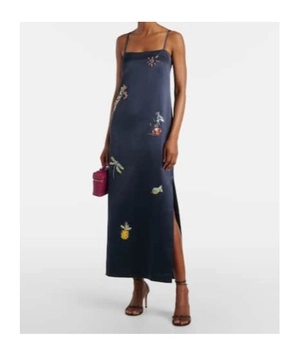 ALEMAIS Spaghetti Strap Midi Dress