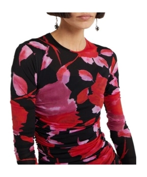 Blumarine Long Sleeve Floral Print Maxi Dress - Multicolor