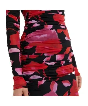 Blumarine Long Sleeve Floral Print Maxi Dress - Multicolor
