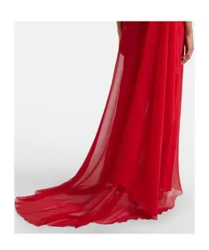 Blumarine Draped Silk Georgette Gown