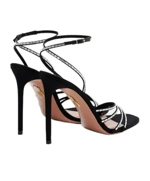 AQUAZZURA Mistica 105 Embellished Satin Sandals