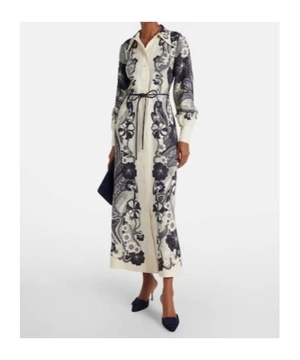 ALEMAIS Mickey Printed Linen Shirt Dress